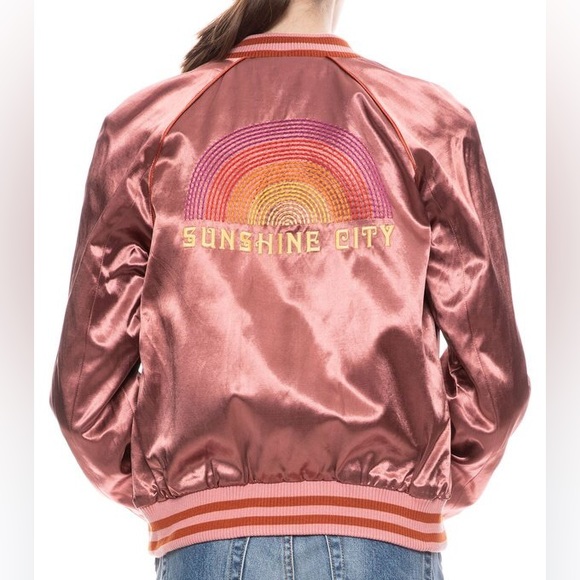 MOTHER | Jackets & Coats | Mother Satin Letterman Bomber Jacket ...